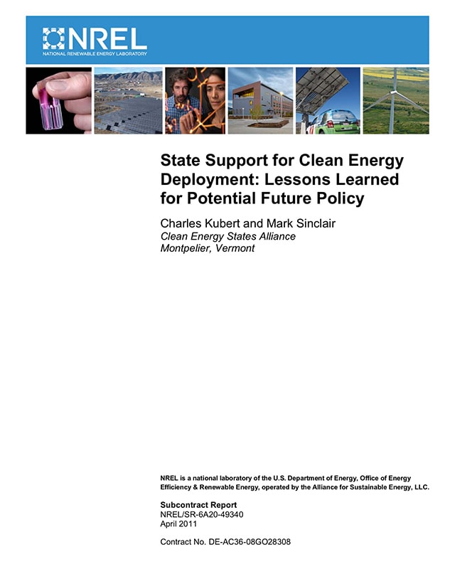 State Support for Clean Energy Deployment: Lessons Learned for ...