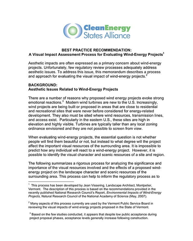 CESA Best Practice Recommendation: Visual Impacts Assessment Process ...