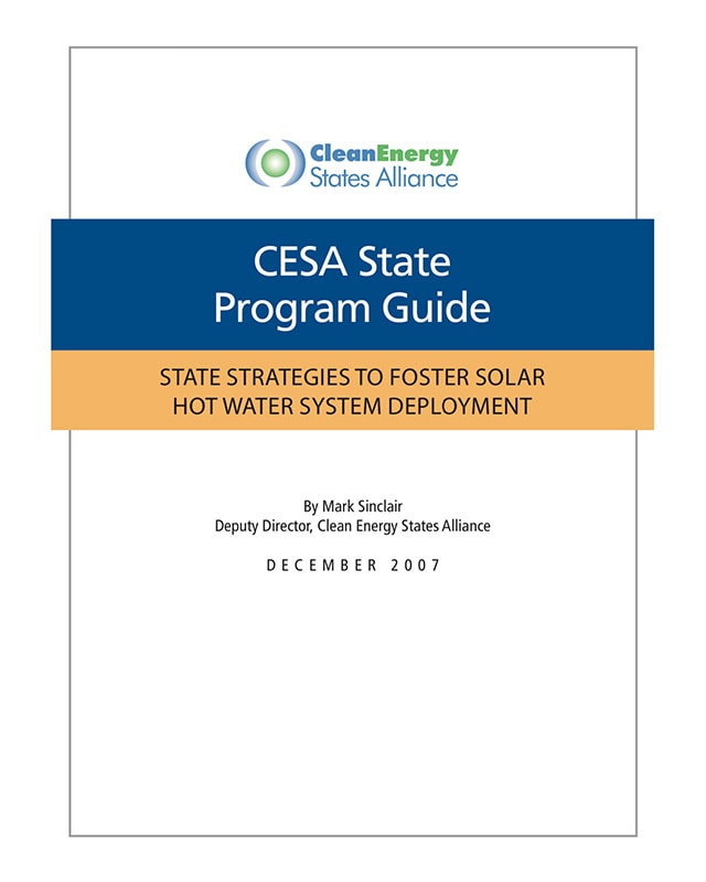 CESA State Program Guide: State Strategies to Foster Solar Hot Water ...