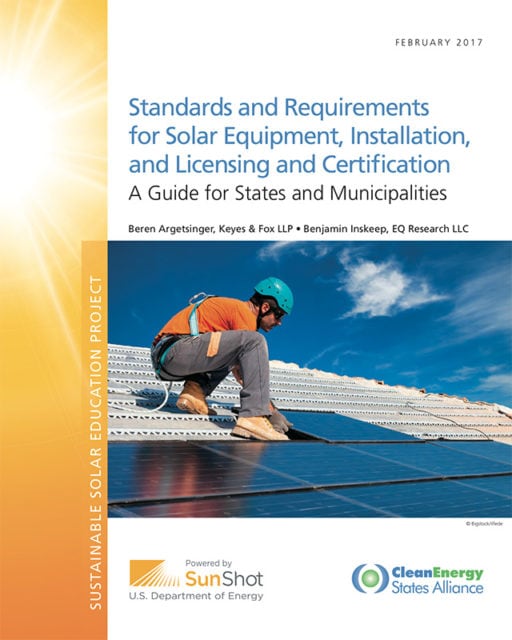 Standards and Requirements for Solar Equipment, Installation, and ...
